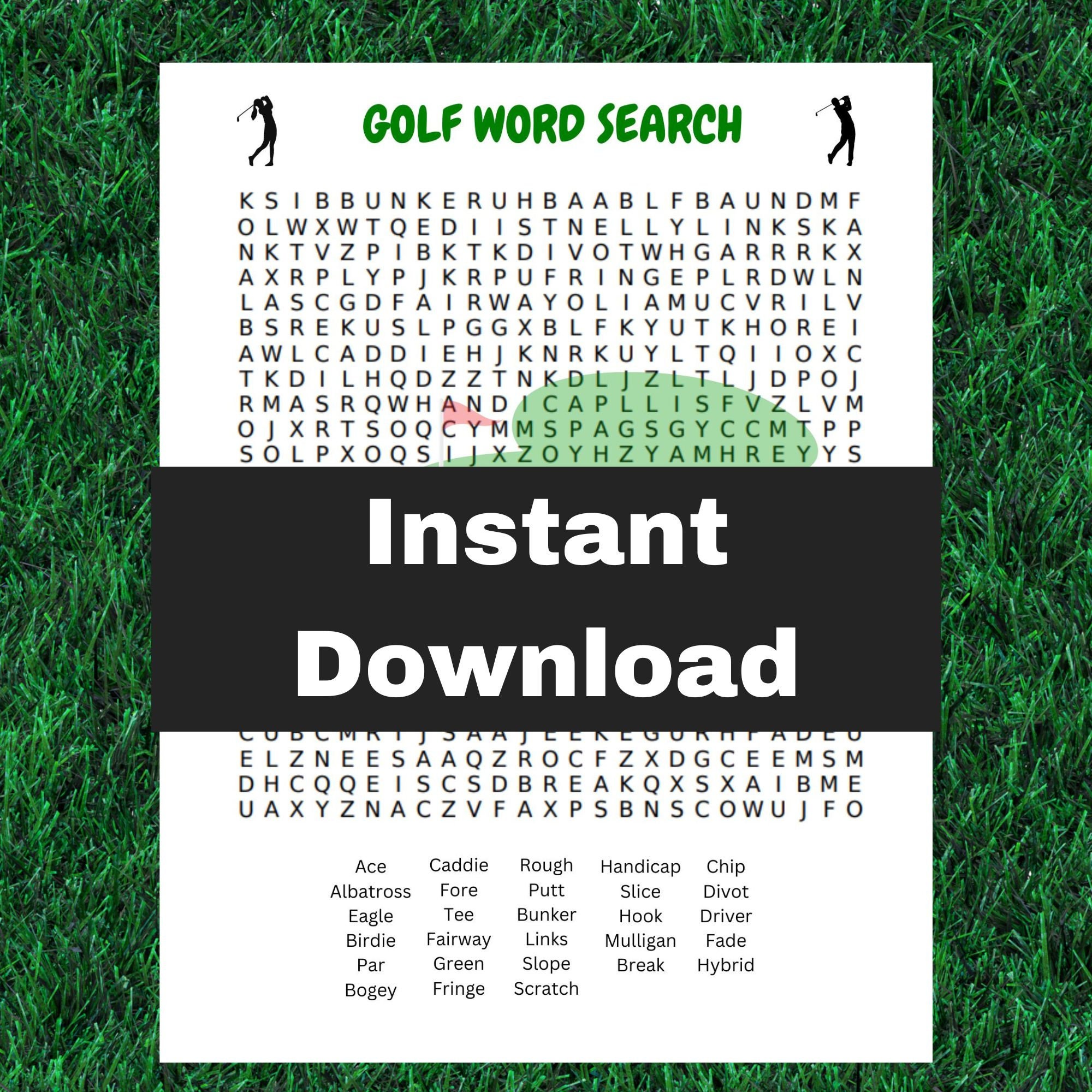 Golf Word Search | 8.5" X 11" Instant Download Printable - Etsy