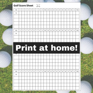 Golf Score Sheet Printable | 8.5" X 11" Instant Download - Etsy