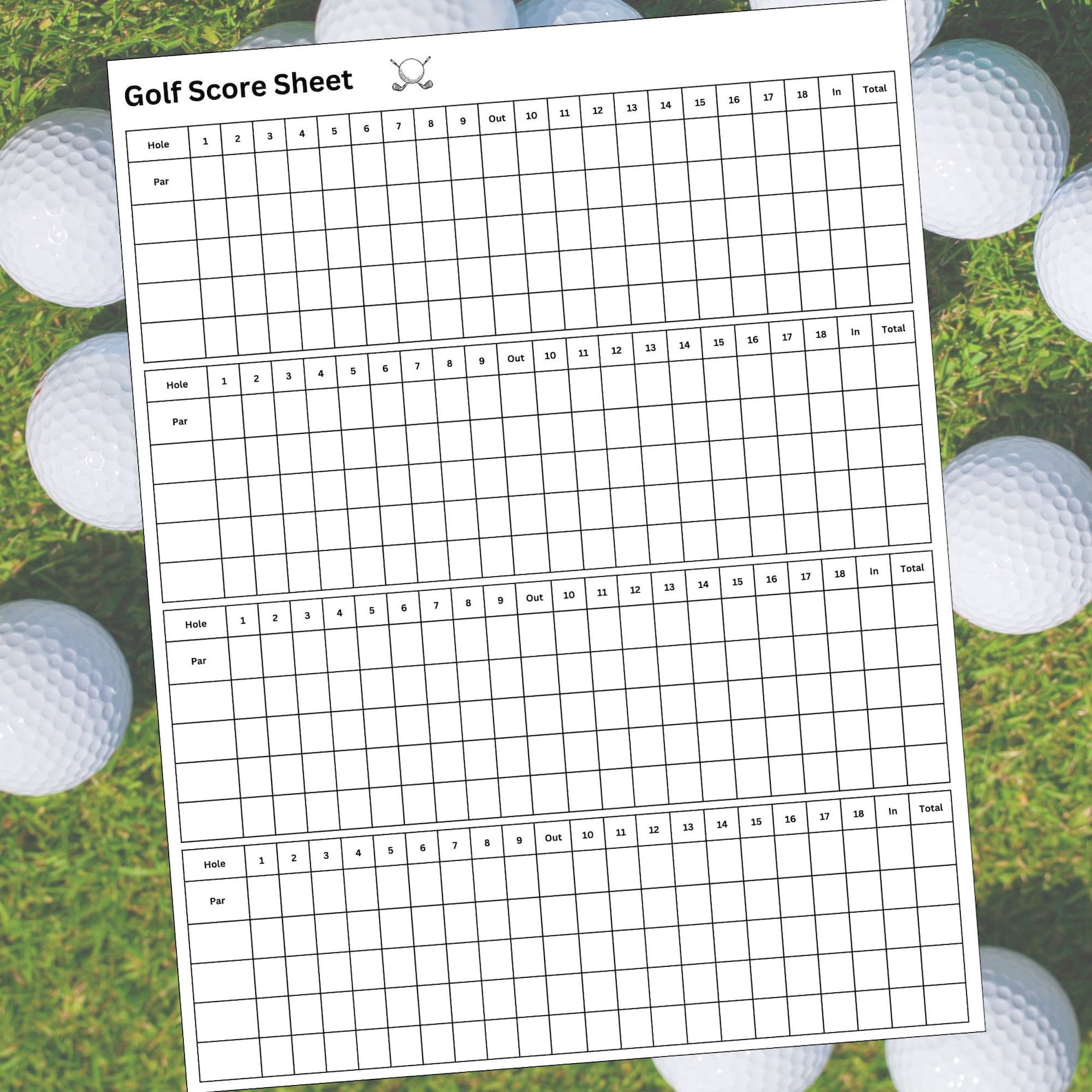 Golf Score Sheet Printable | 8.5" X 11" Instant Download - Etsy