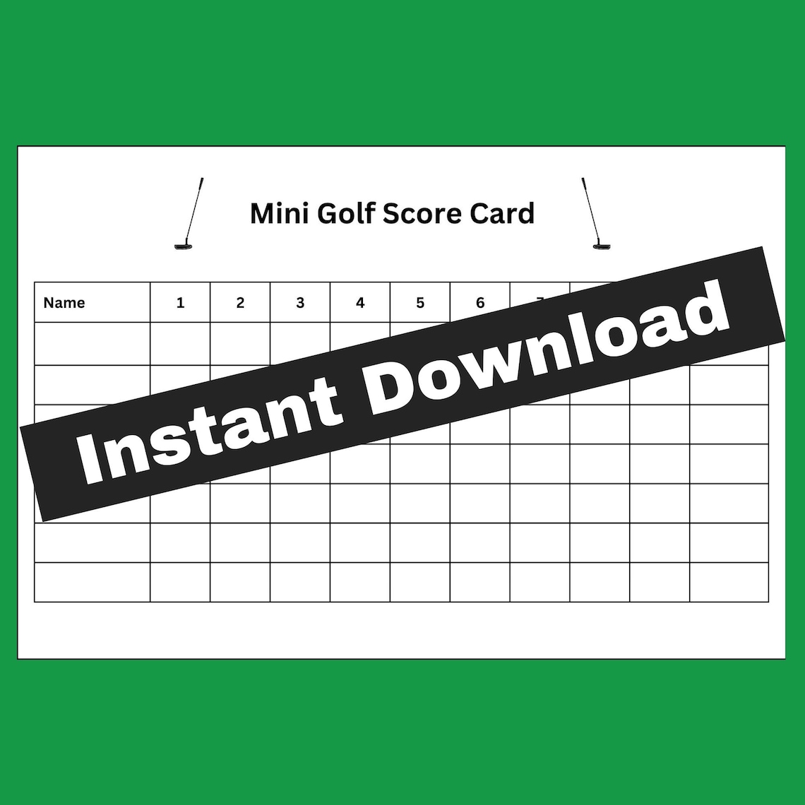 Mini Golf Score Card | 8.5" X 11" Instant Download Printable - Etsy