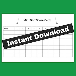 Mini Golf Score Card | 8.5" X 11" Instant Download Printable - Etsy