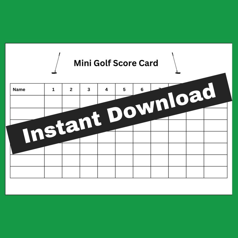 Mini Golf Score Card | 8.5" X 11" Instant Download Printable - Etsy