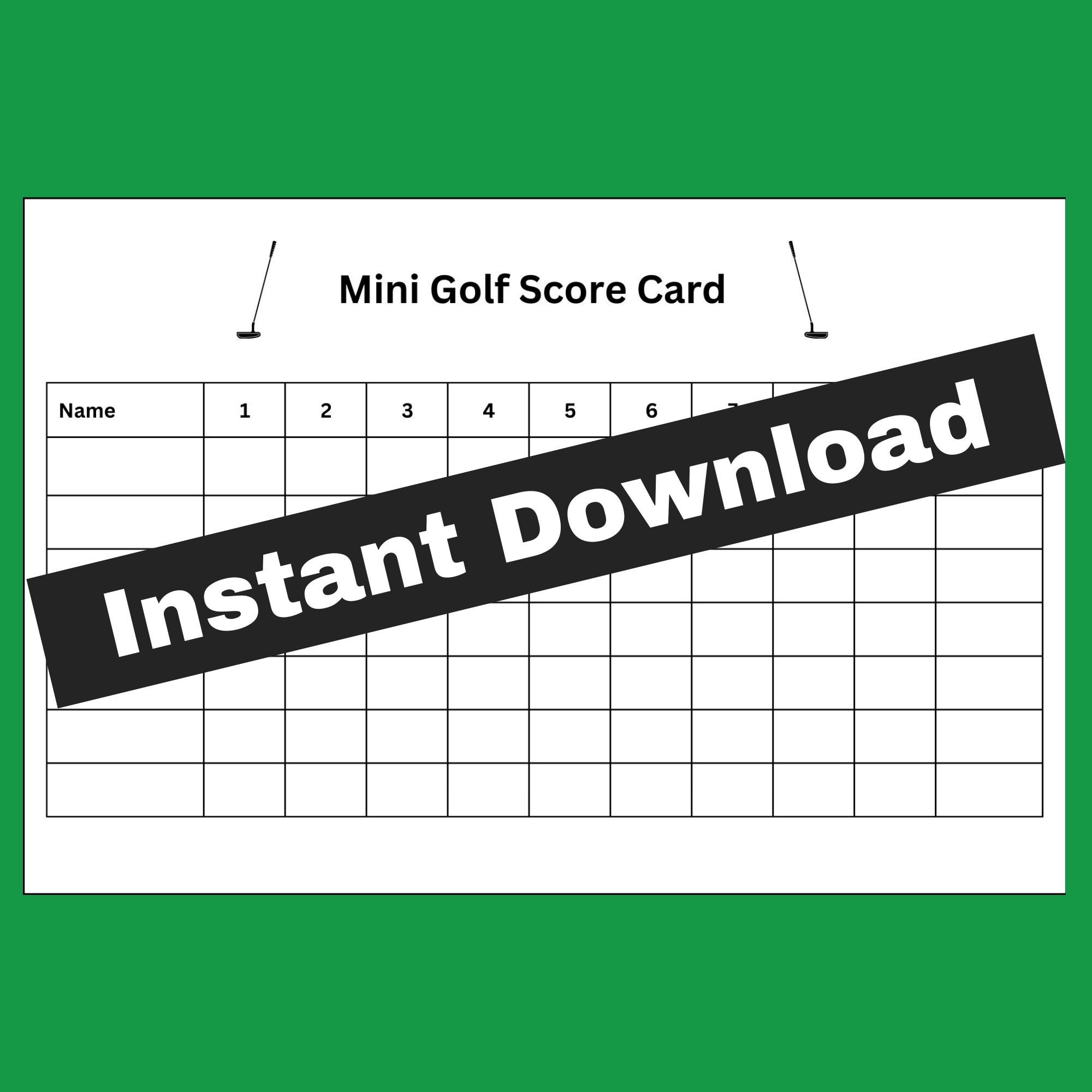 Mini Golf Score Card | 8.5" X 11" Instant Download Printable - Etsy