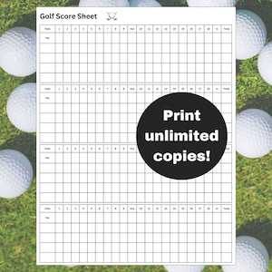 Golf Score Sheet Printable | 8.5" X 11" Instant Download - Etsy