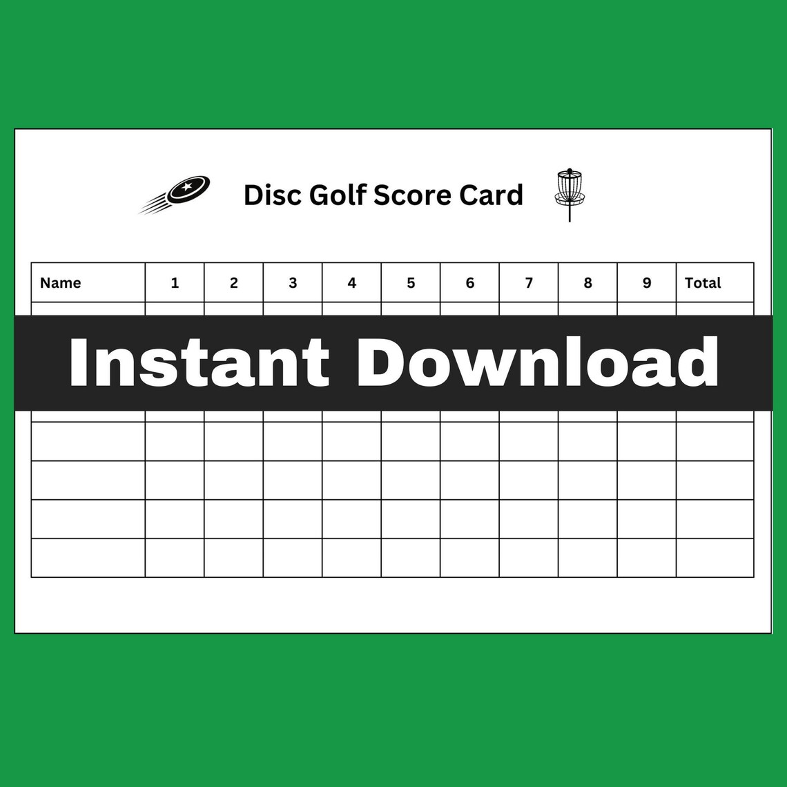 Disc Golf Score Card | 8.5" X 11" Instant Download Printable - Etsy
