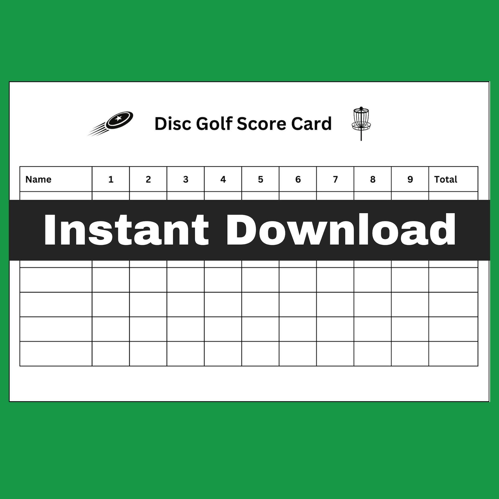 Disc Golf Score Card | 8.5" X 11" Instant Download Printable - Etsy