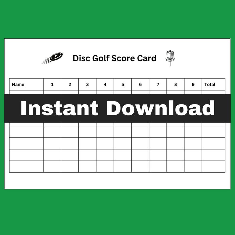 Disc Golf Score Card | 8.5" X 11" Instant Download Printable - Etsy