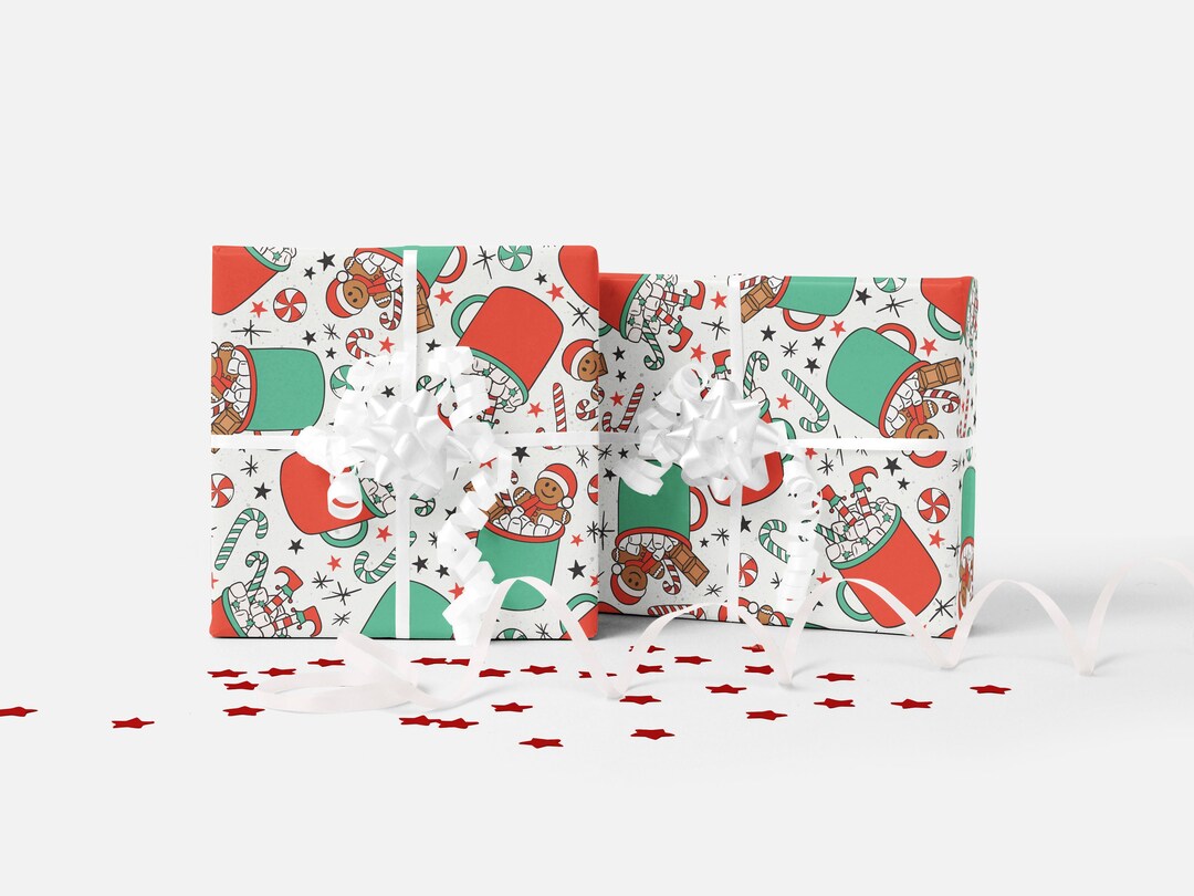 Christmas Holiday Wrapping Paper, Cute Christmas Gift Wrap Paper, Cute ...