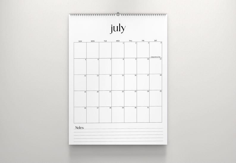 12x18 2026 Wall Calendar, Large Minimalist Calendar, Calendar With US ...