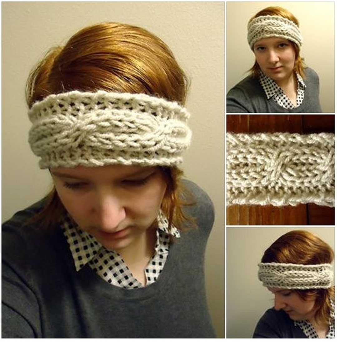 Knitted Headband Pattern - Chunky Cable Headband - Pdf - Beginner ...