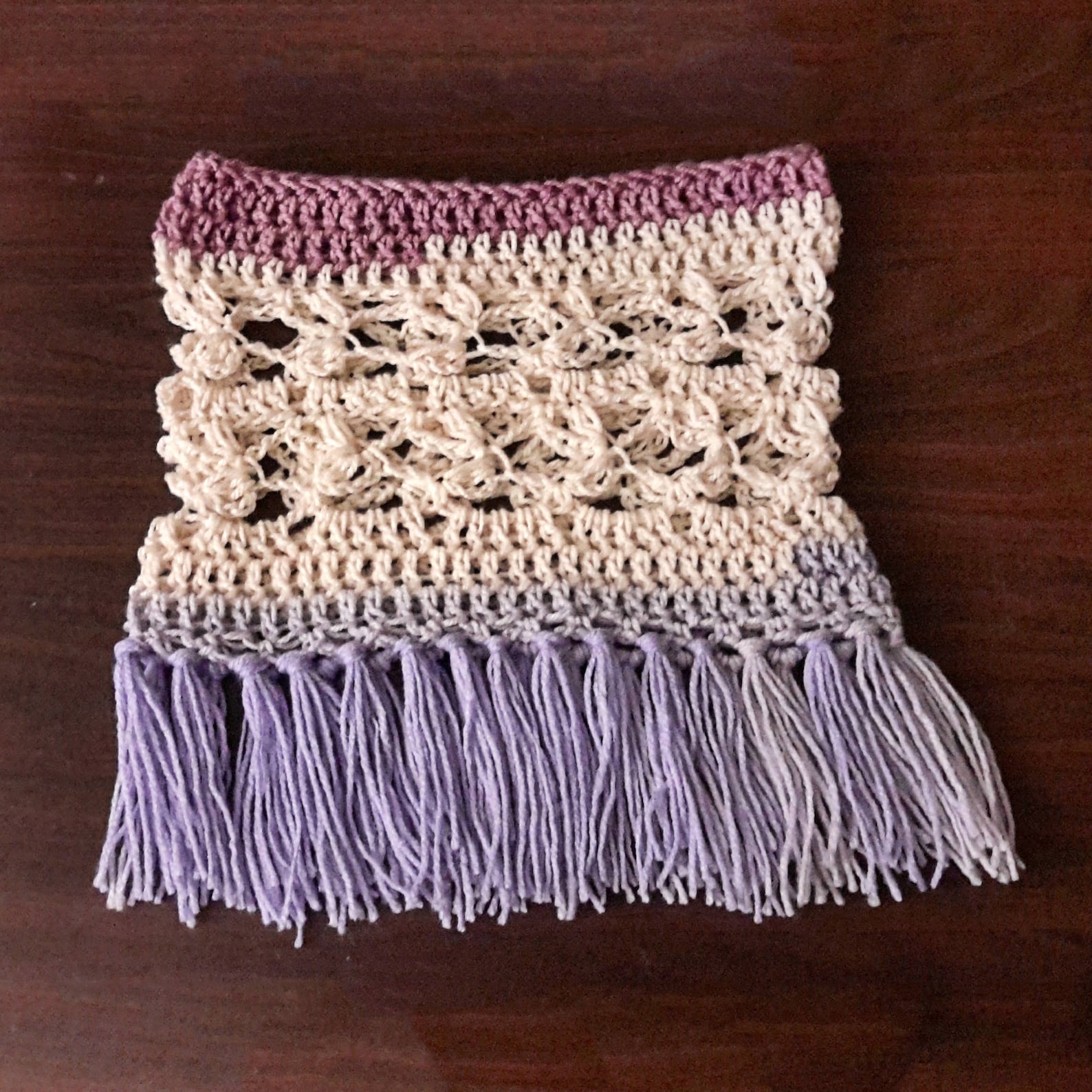 Crochet Fringe Scarf Pattern Fringed Cowl Crochet Beginner | Etsy