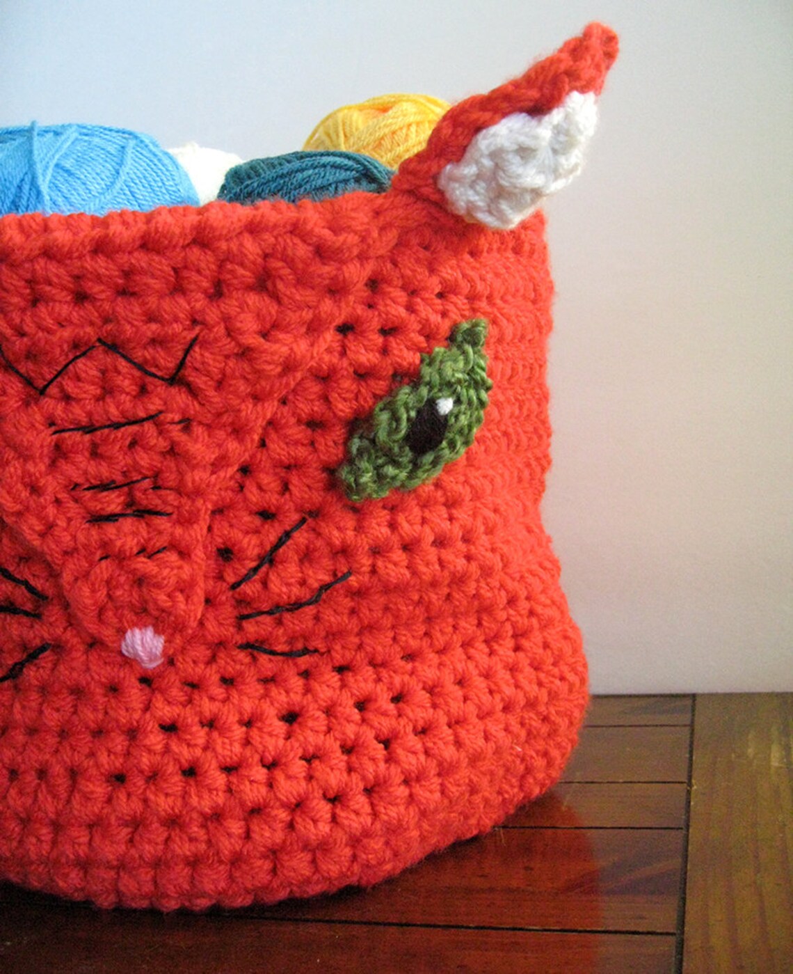 Crochet Cat Basket Pattern - Storage Basket - Storage Bin - Home Decor ...
