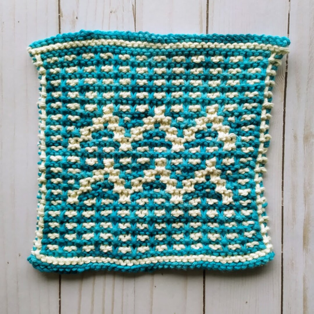 Knit Aquarius Dishcloth Pattern, Aquarius Zodiac Knitting, Knit Birthday Gift, Knit Pattern ...