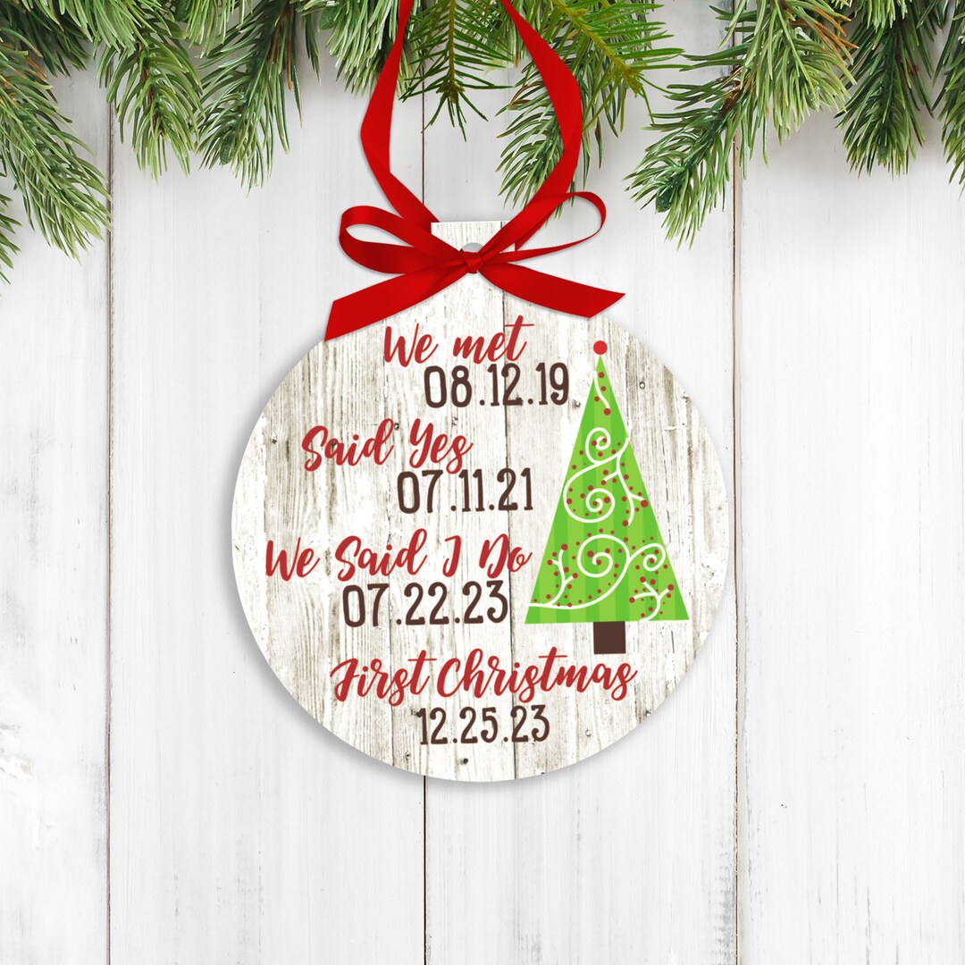 Our First Christmas Dates Ornament Newlywed Dates First Christmas ...