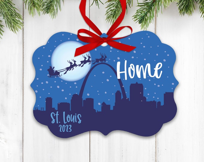 Saint Louis Missouri State Shape Ornament Engraved Gateway Arch St ...