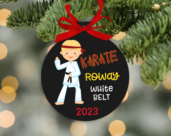 Martial Arts Karate 2-layer Personalized Laser Cut Wood Christmas ...