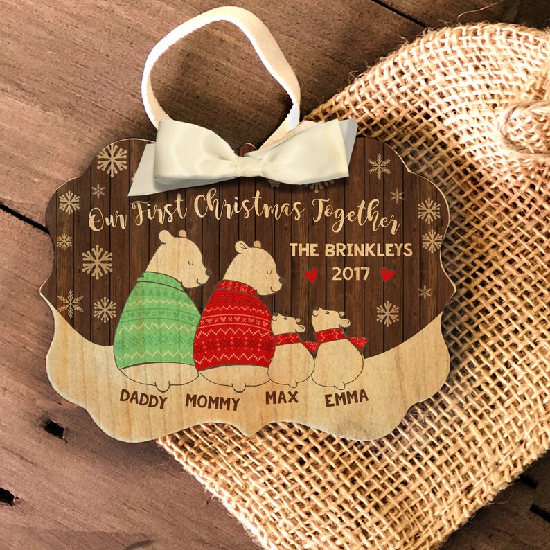 First Family Christmas Together Four Snow Bear Baby's - Etsy