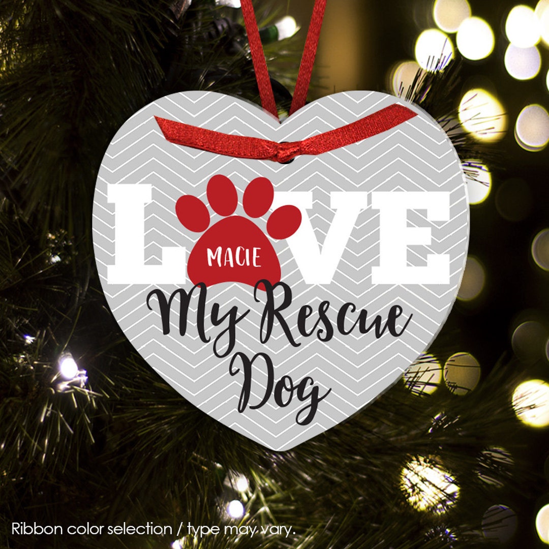 Personalized Dog Rescue Dog Ornament - Paw Print Ornament Personalized ...