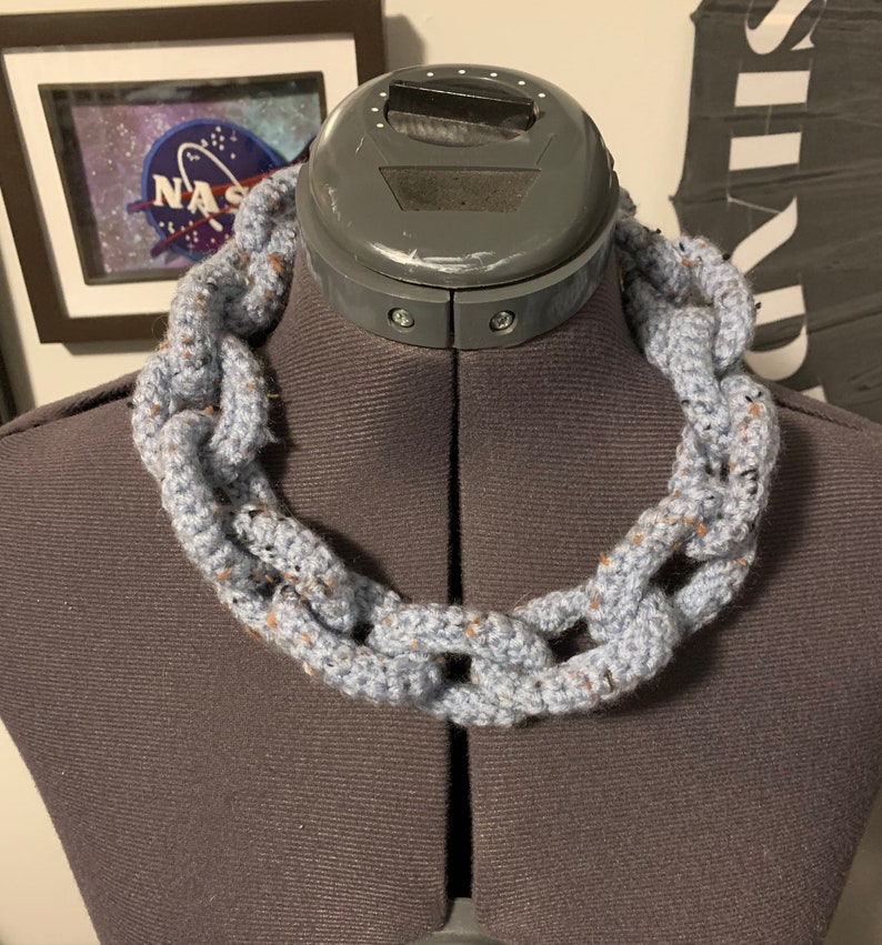 Robins Egg Necklace, Speckled Crochet Chain Necklace, Hamdmade Chain ...