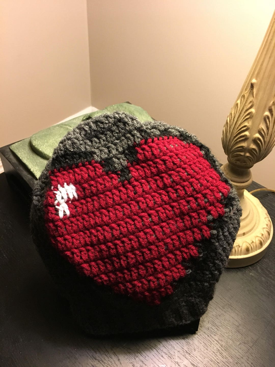 8-bit Heart Beanie - Handmade Pixel Art Hat, Gamer Aesthetic, Retro ...