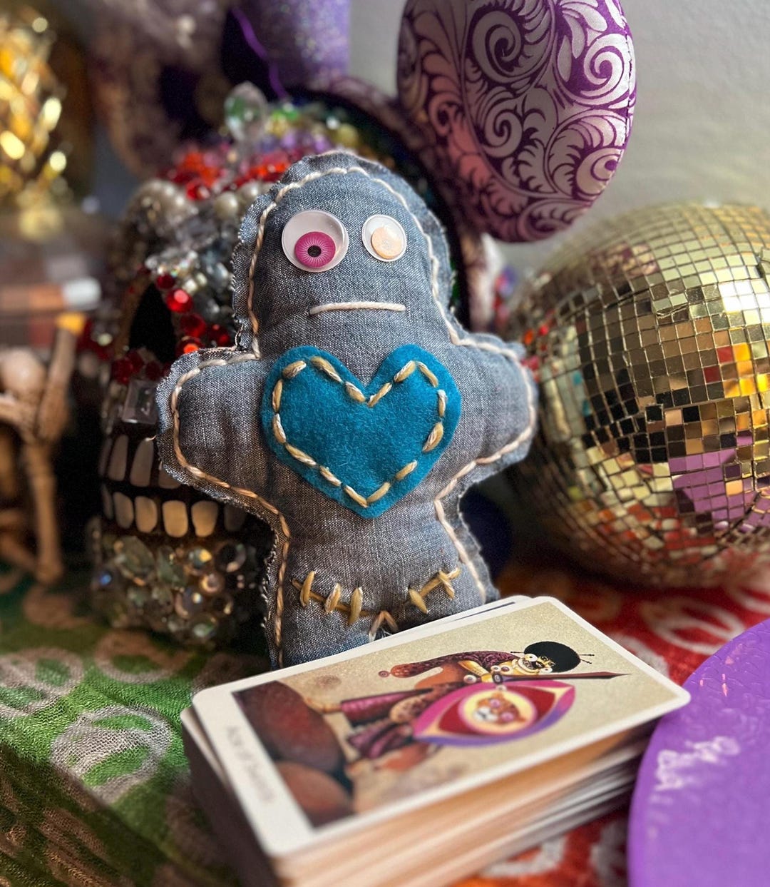 Azure Voodoo Doll - Gothic Plush, Handmade Horror Doll, Cursed ...