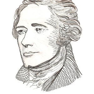 Hamilton Portrait Black and White Print - Etsy