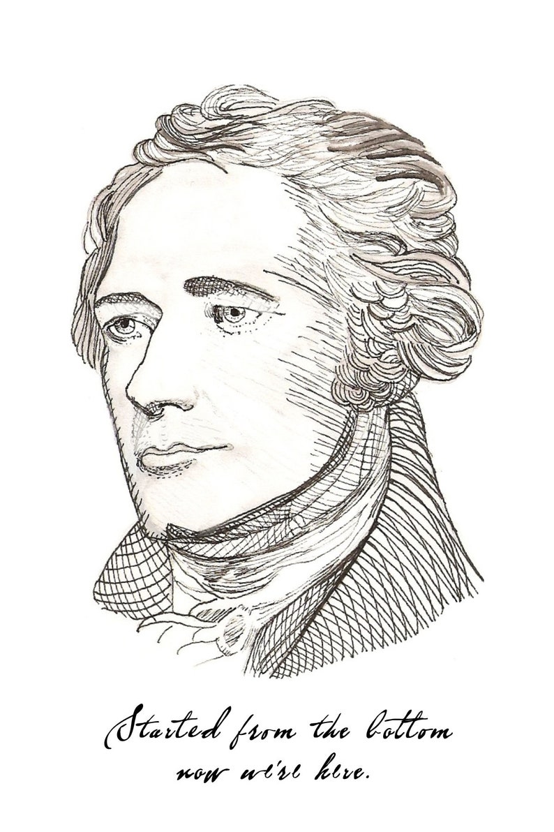 Hamilton Portrait Black and White Print - Etsy