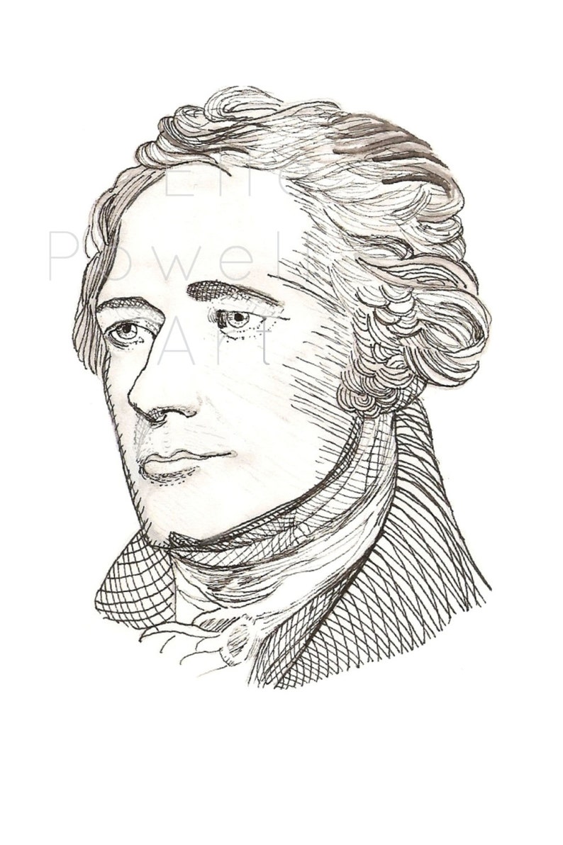 Alexander Hamilton Portrait Black and White - Digital Download - Etsy