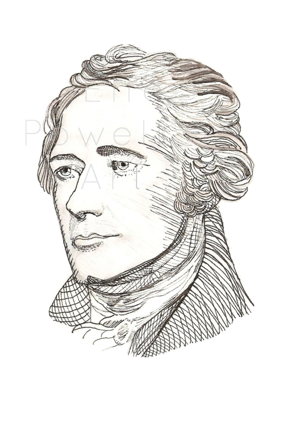 Alexander Hamilton Portrait Black and White - Digital Download - Etsy