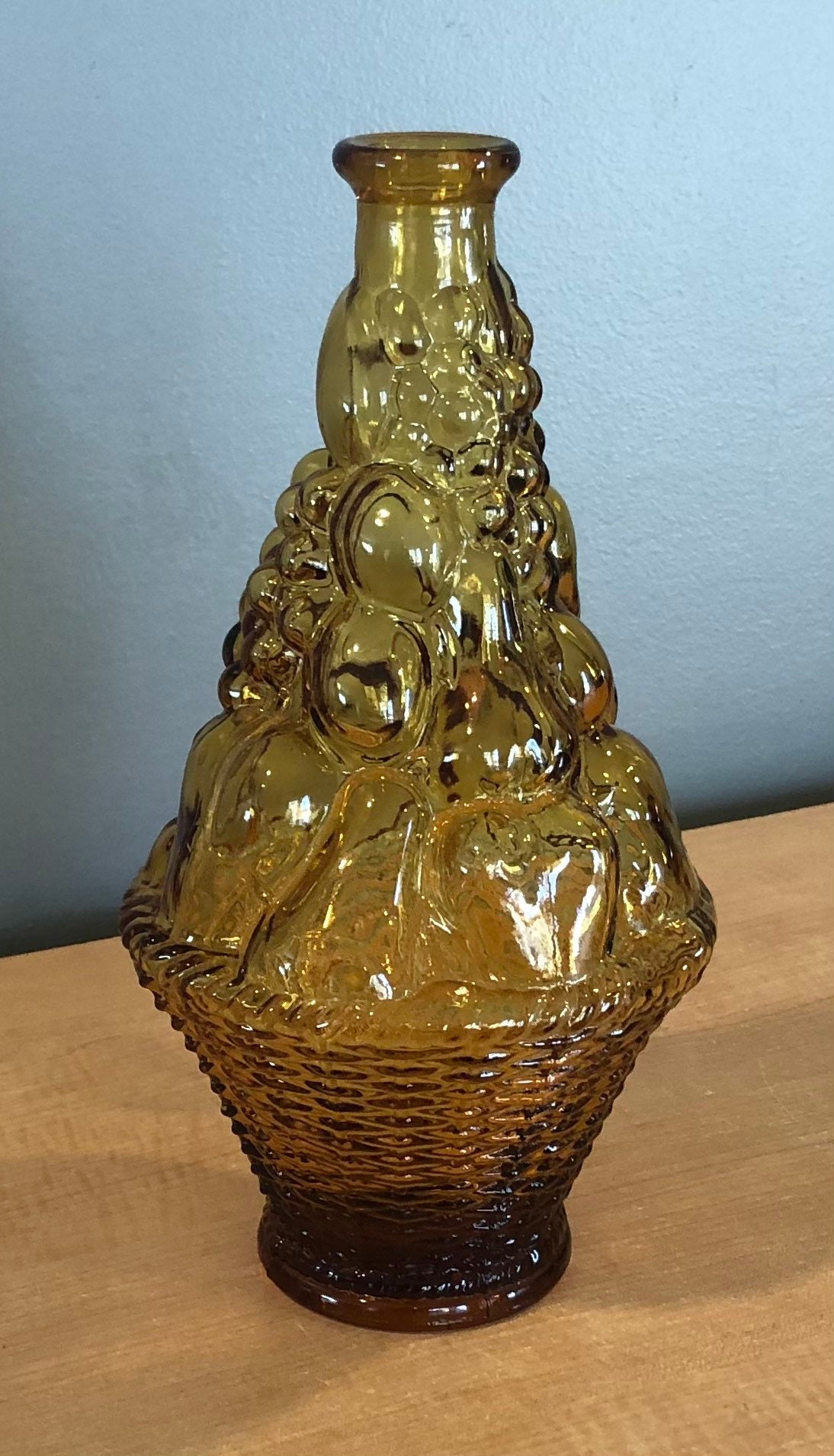 Vintage Collectible Amber Colored Glass Bottle. Made in | Etsy