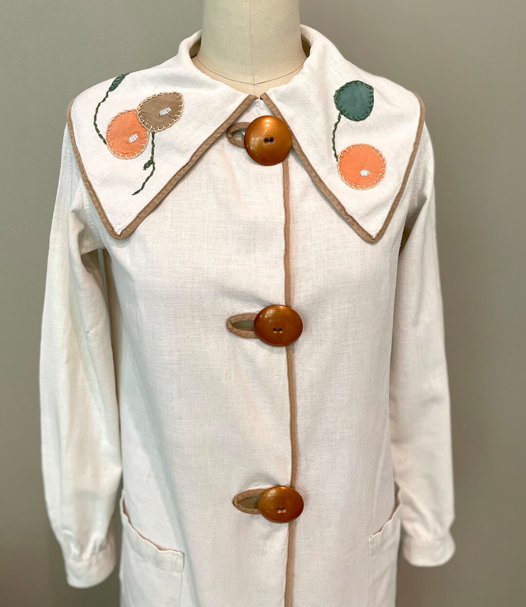 Edwardian, 1920s Duster, Car Coat, Smock Frock Coat, Dress Coat, Cotton ...