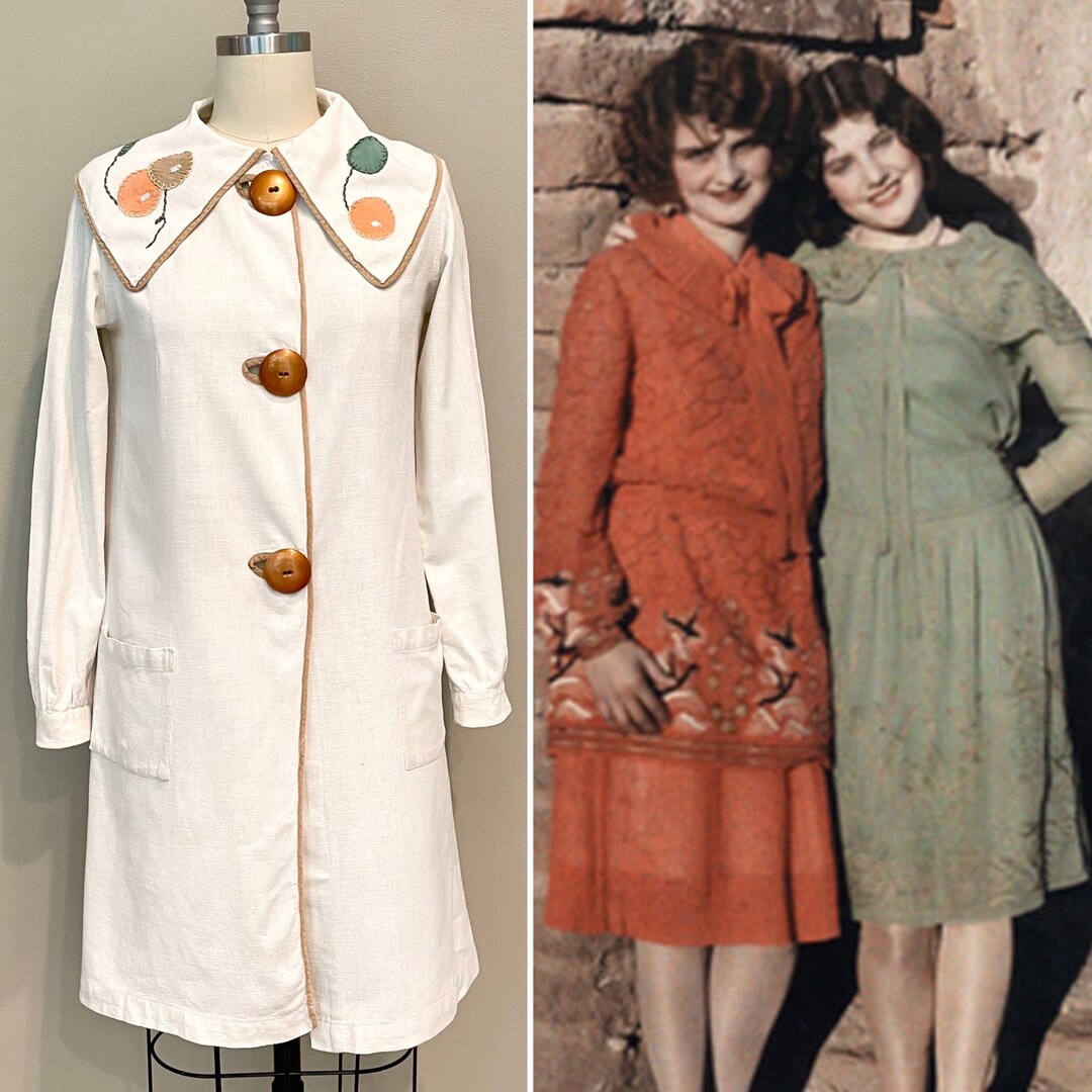 Edwardian, 1920s Duster, Car Coat, Smock Frock Coat, Dress Coat, Cotton ...