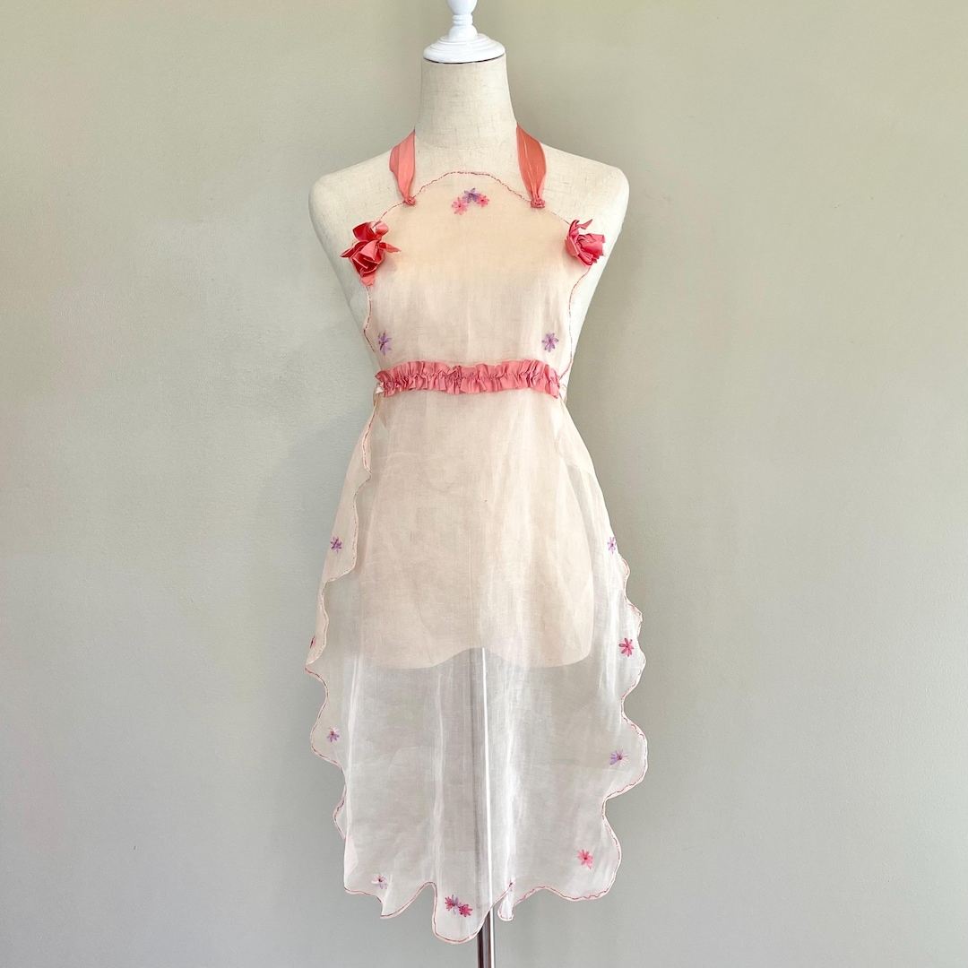 Hostess Aprons, Silk Apron, Flapper 1920s Loungewear, Pinafore ...