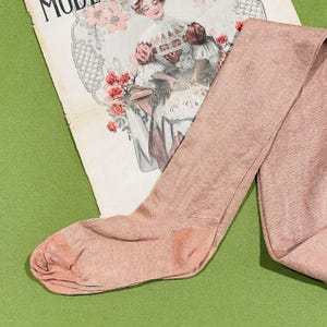 1900s Stockings BUTTON ON, Corset or Garter Belt, Knit Silk, Pantella ...