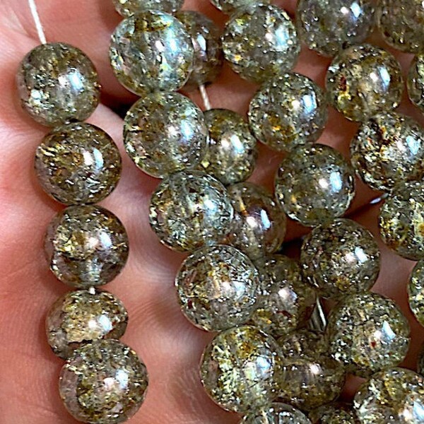 Gold Glass Beads - Etsy