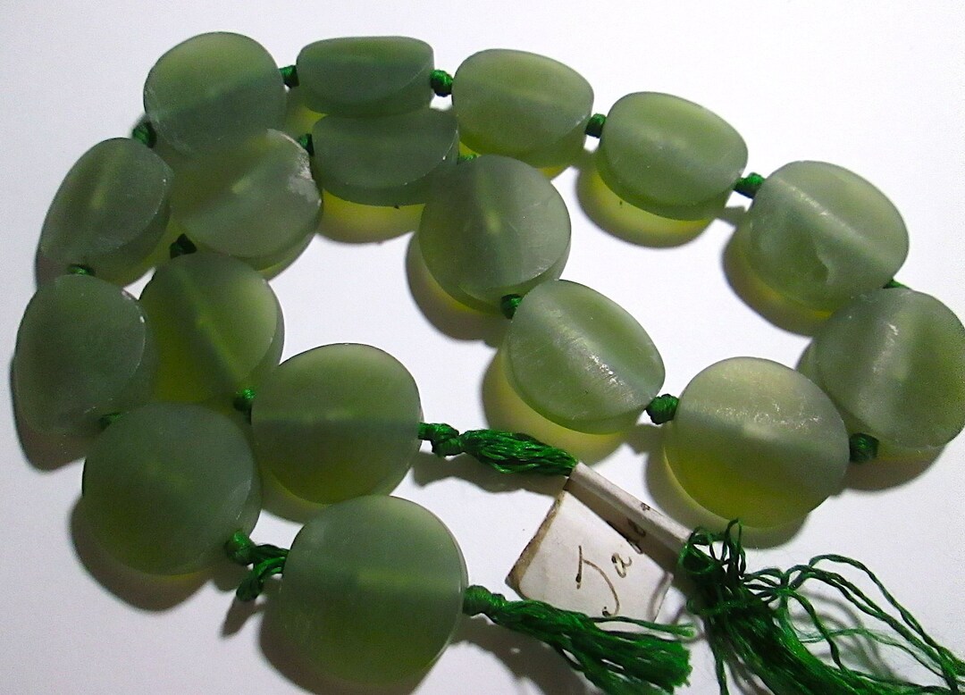5 Translucent Jade Coin Shaped Beads With Sloping Sides - Etsy