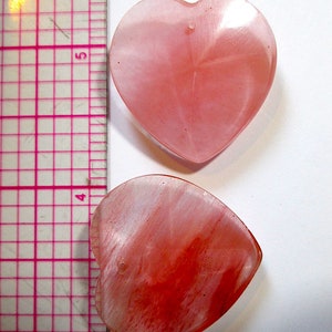 1 Large Facet Pink Striated Watermelom Stone Beads, Semi Presious ...