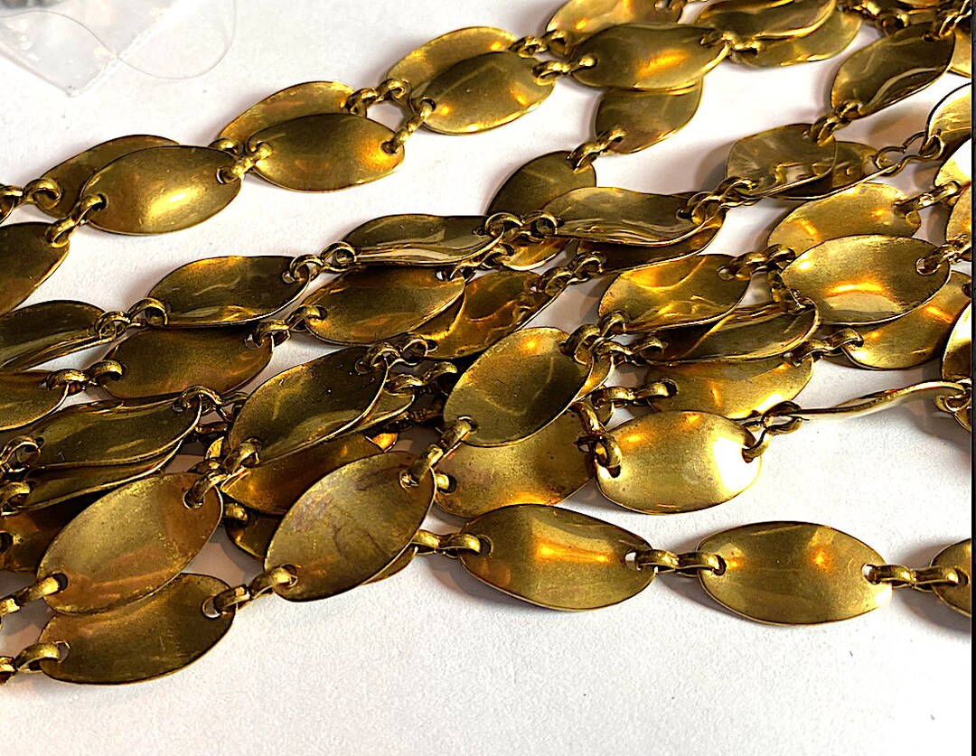 18" Solid Brass Chain, Vintage, Bracelet, Necklace, Links, Connectors ...
