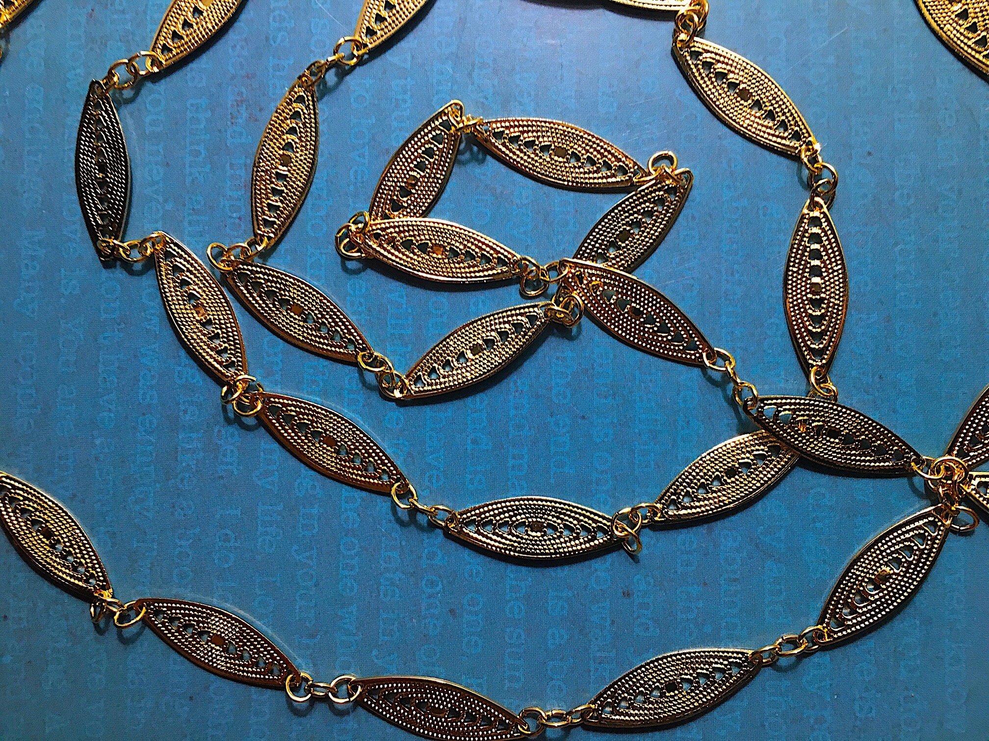 2 Feet Filigree 10K Gold Plated Chain tested Vintage | Etsy