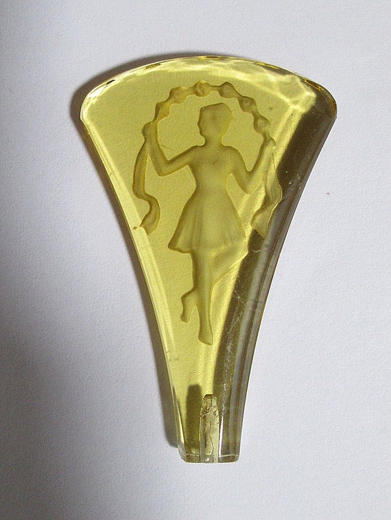 Vintage Victorian Intaglio Dancing Woman Amber Glass Hat Pins | Etsy