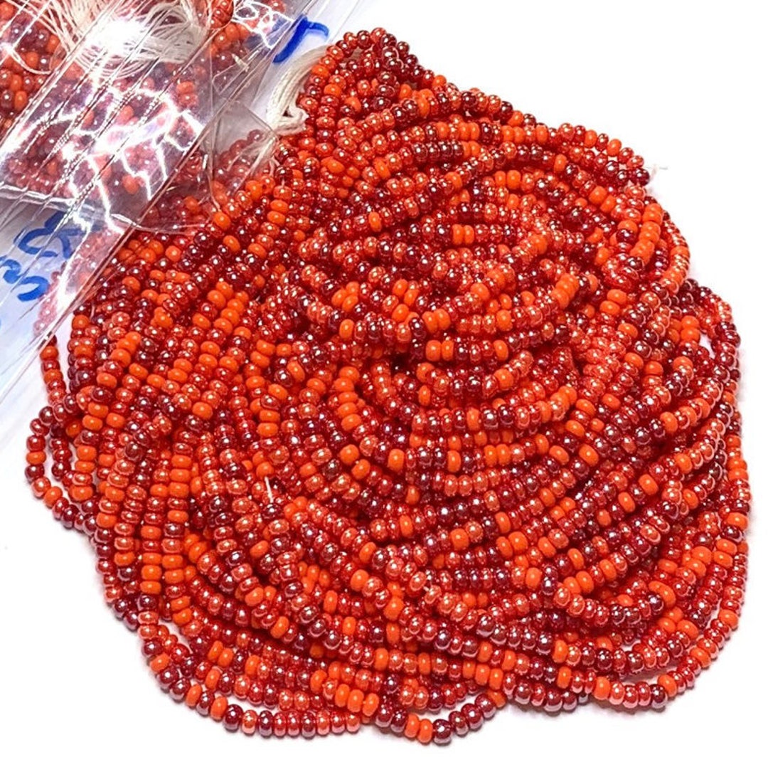 1/2 Hank Rare Vintage Arrest Me Red Seed Beads, Size #10, Six 22 ...