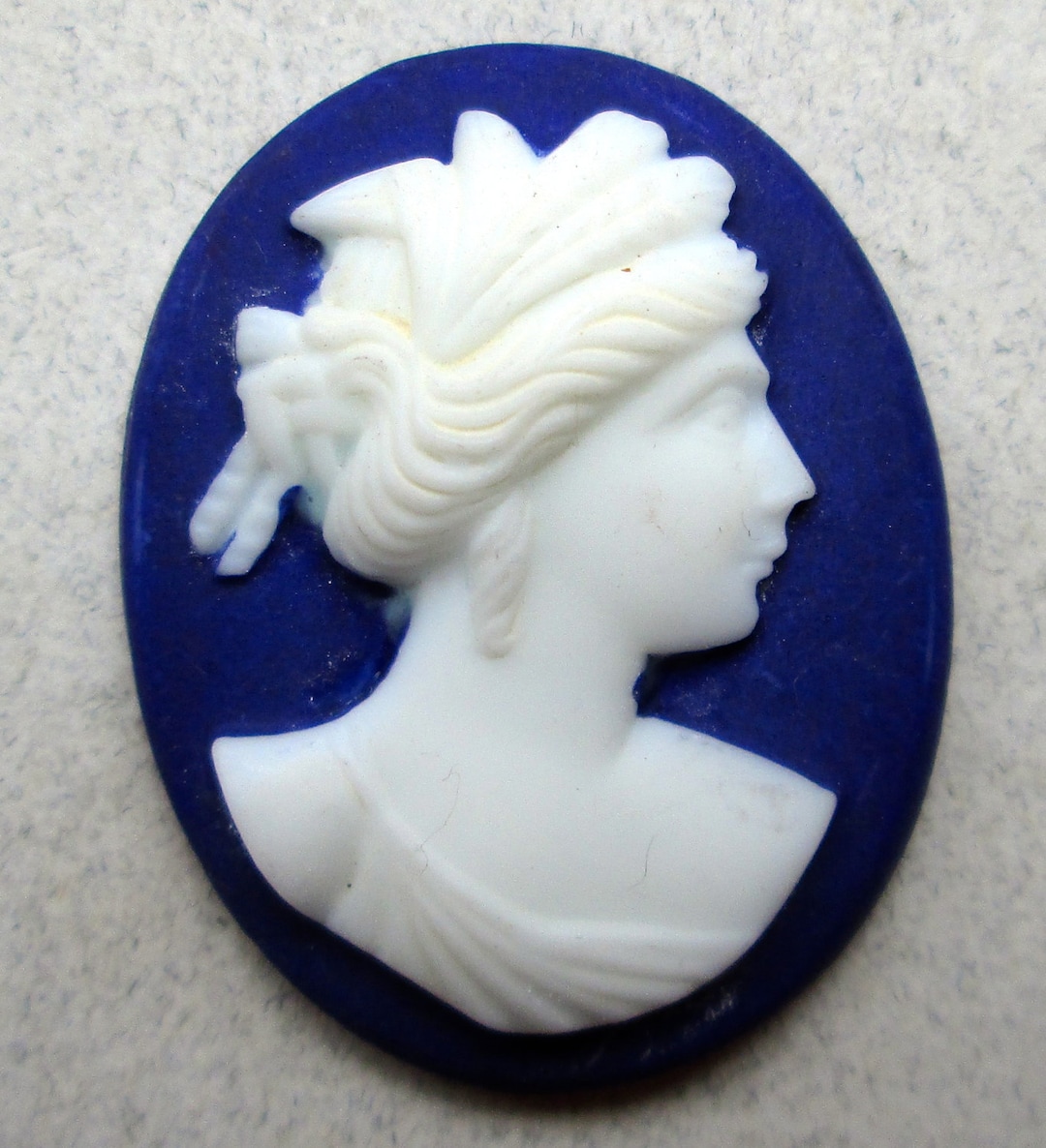 Antique Porcelain Cameo With Purple-blue Background, C16-15 - Etsy