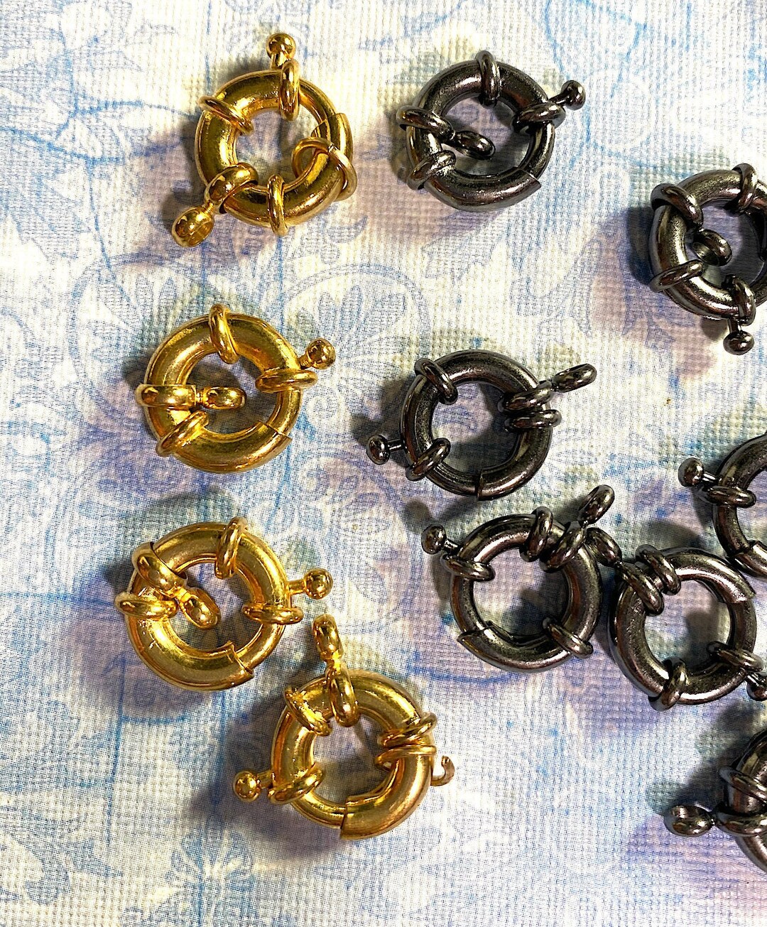 2 Modern Brass or Gunmetal Large Clasps With Retractable Lock, 15mm ...