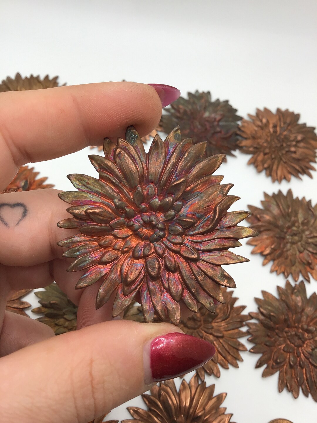 Large Copper Plate Te Flower Stampings, 50mm Z-19 - Etsy