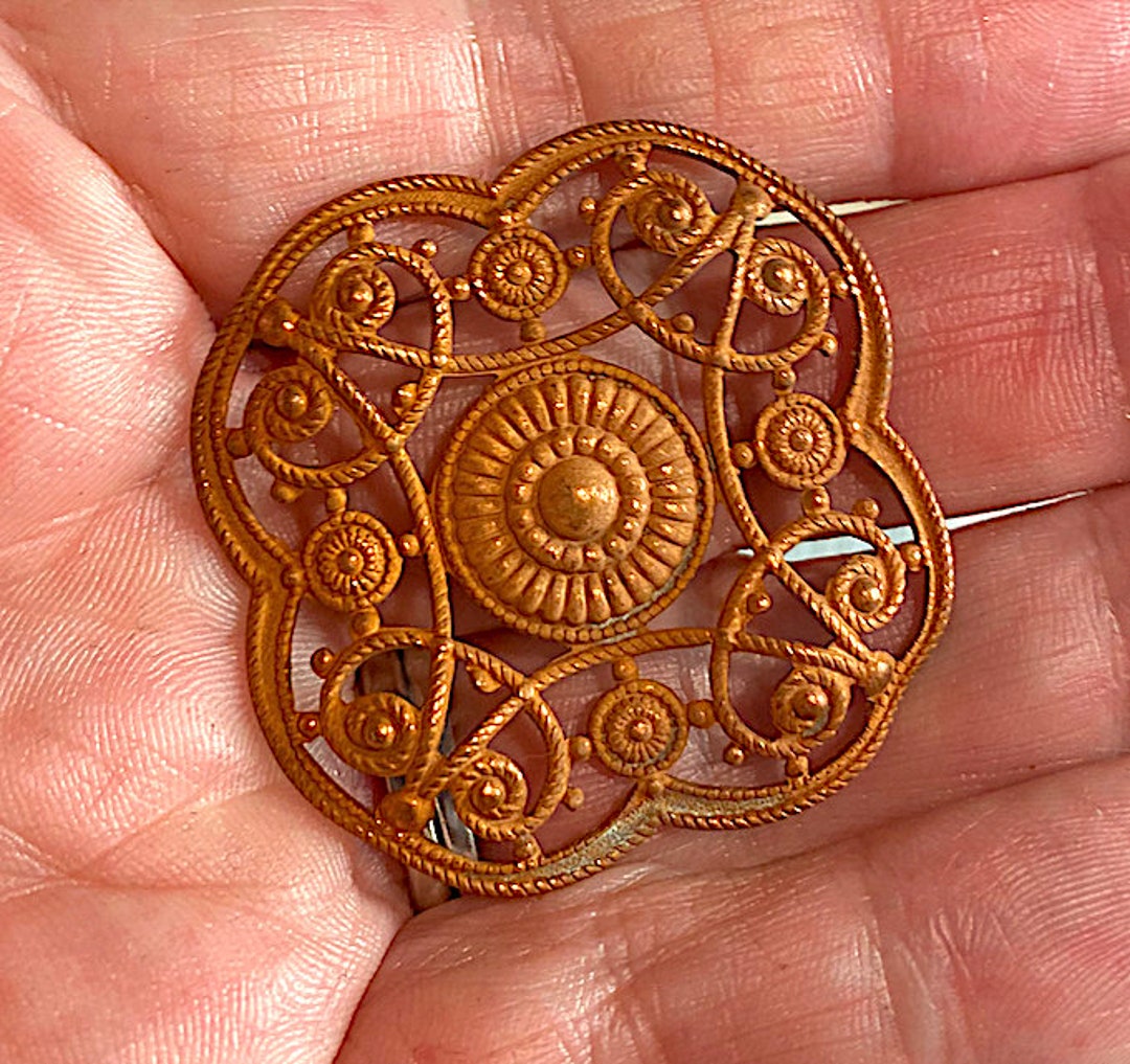 1 Vintage Heavy Gauge Copper Plate Dapped Stamping 40mm - Etsy