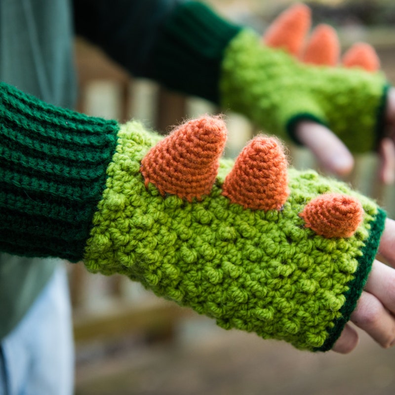 Dinosaur Mittens - Etsy