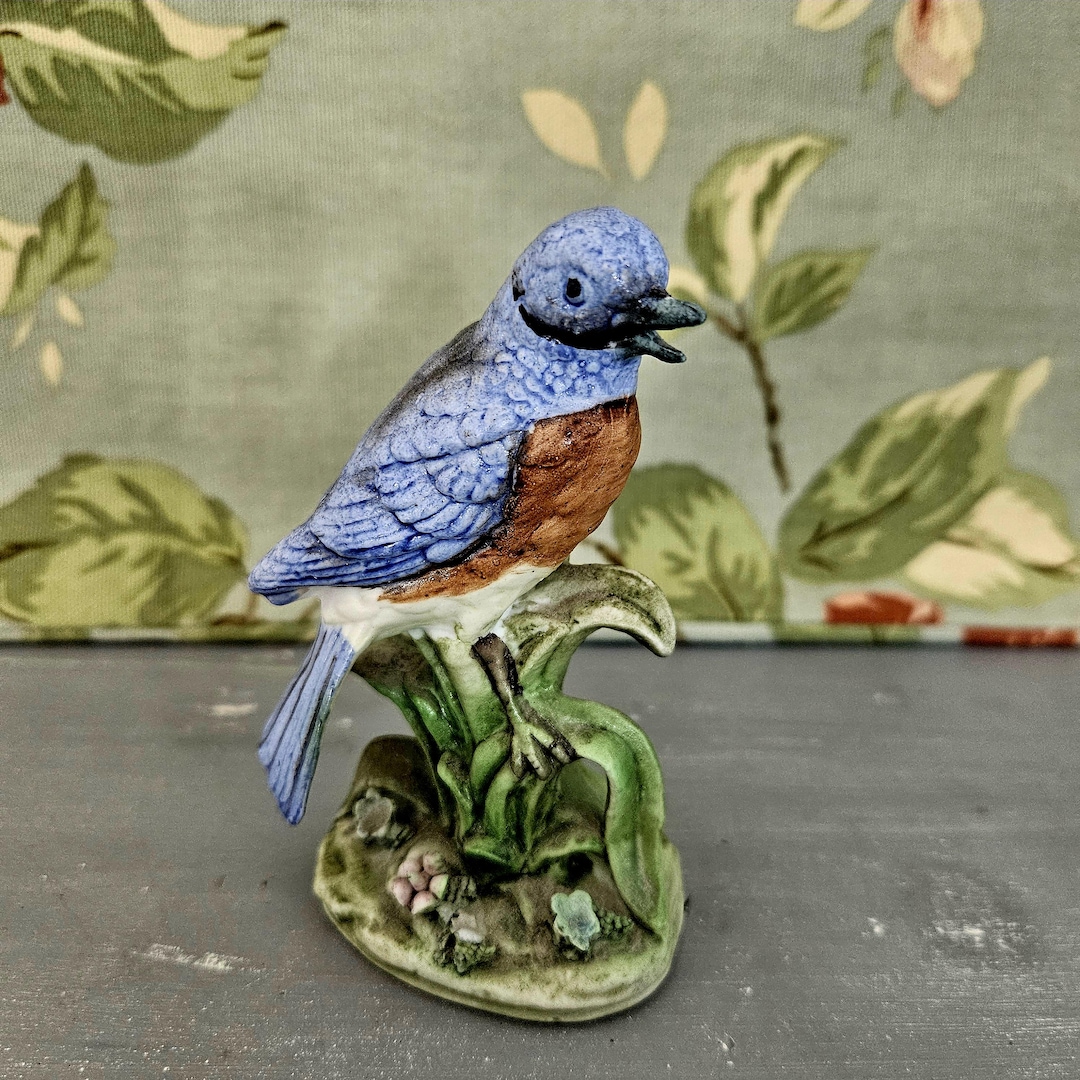 Vintage Bird Figurine - Bluebird Statue Collectible - Norleans ...
