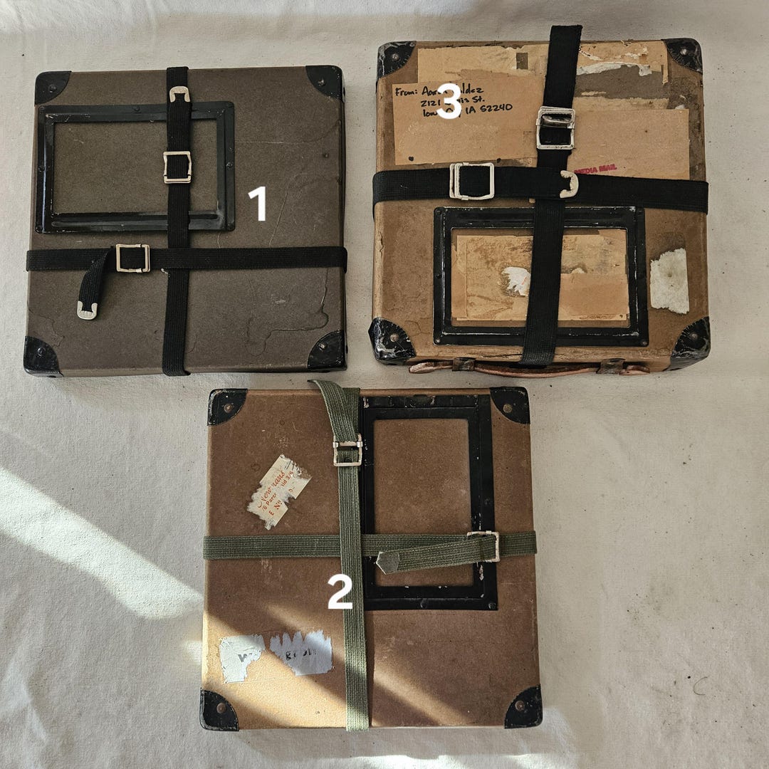 Vintage Film Reel Shipping Box With Canvas Straps | Industrial Storage ...