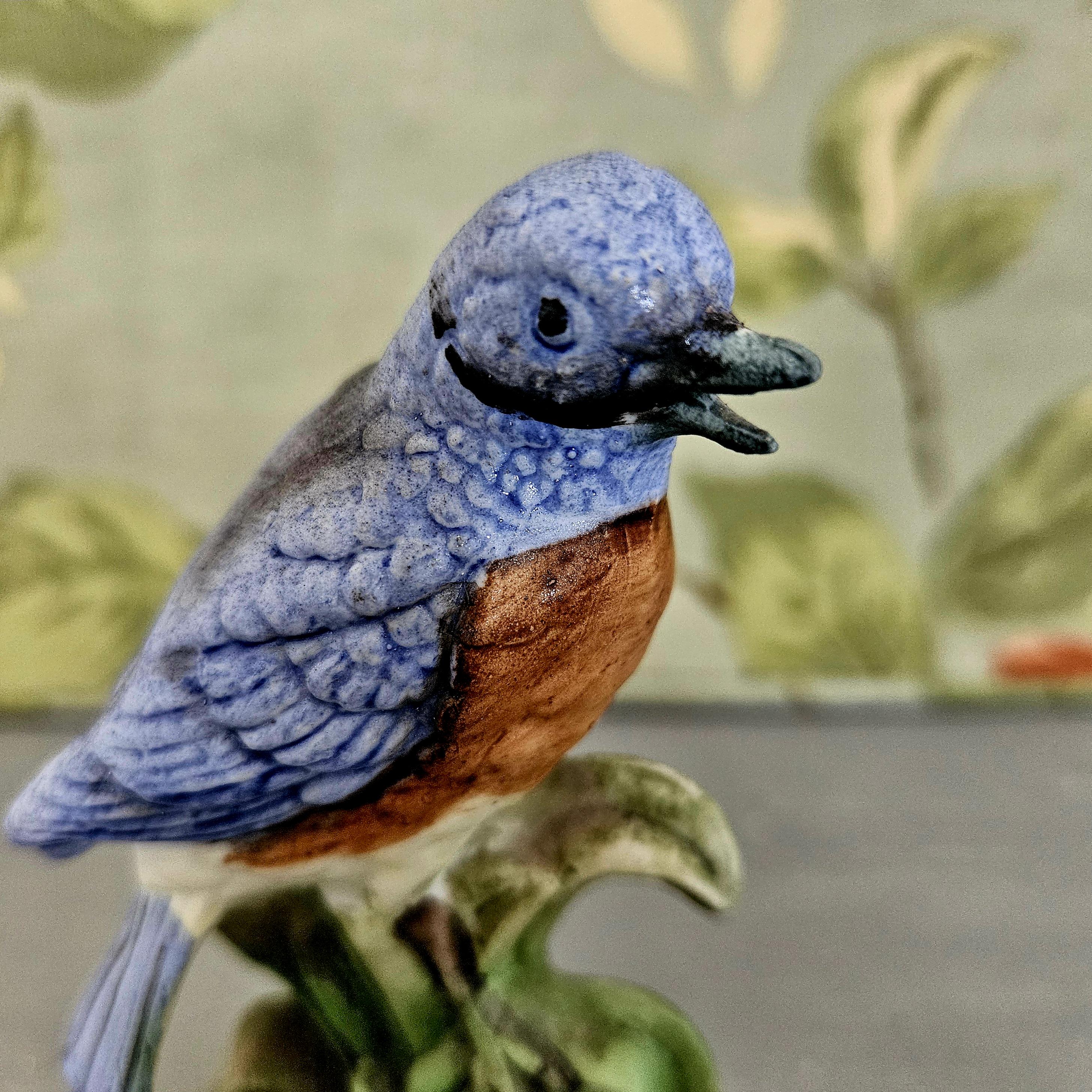 Vintage Bird Figurine - Bluebird Statue Collectible - Norleans ...