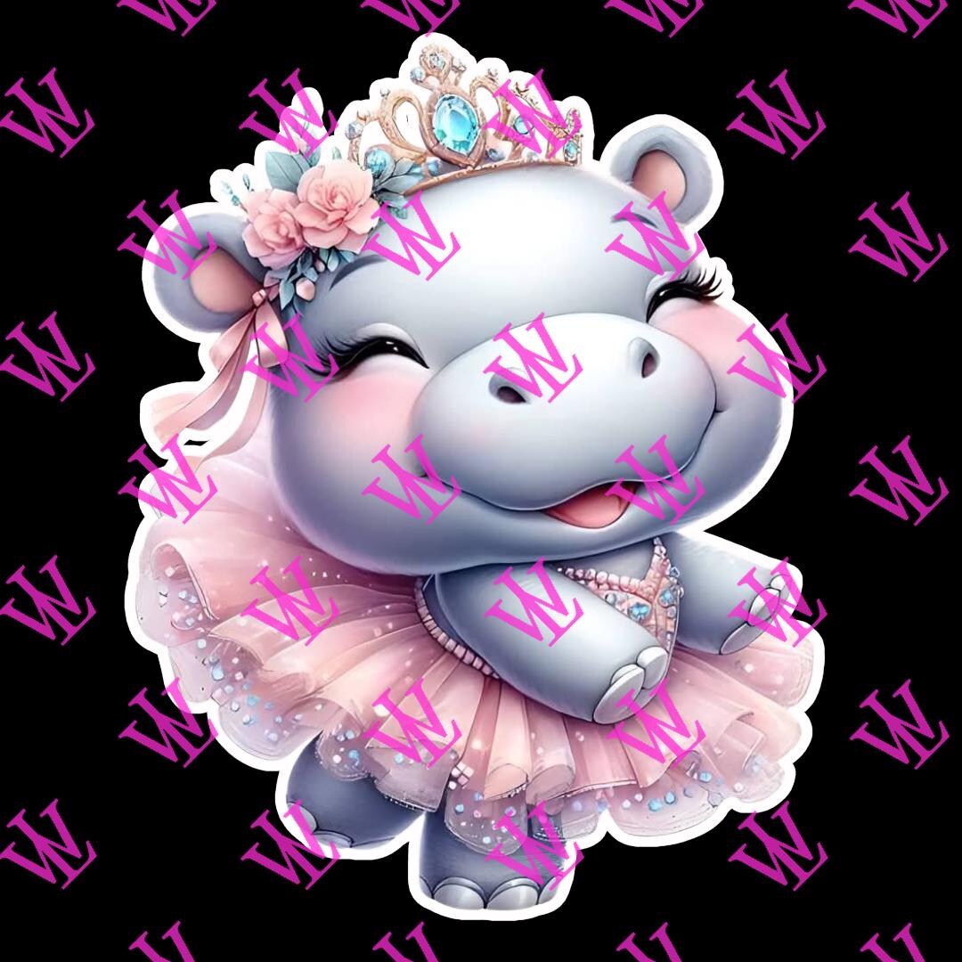 Hippo Princess Acrylic Blank With Decal, Acrylic Blank With Decal ...